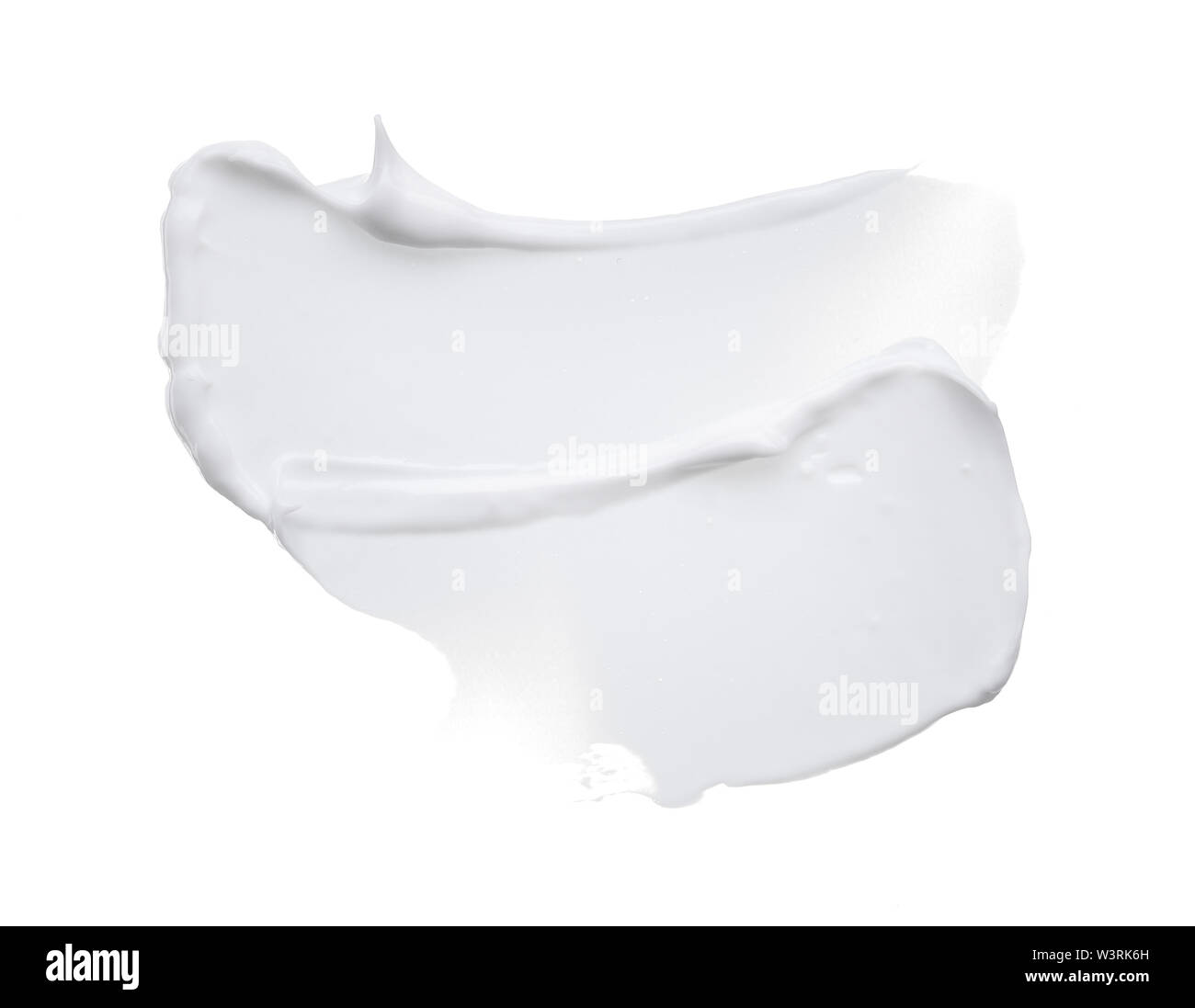 White smear and texture made with face clay or cream isolated on white ...
