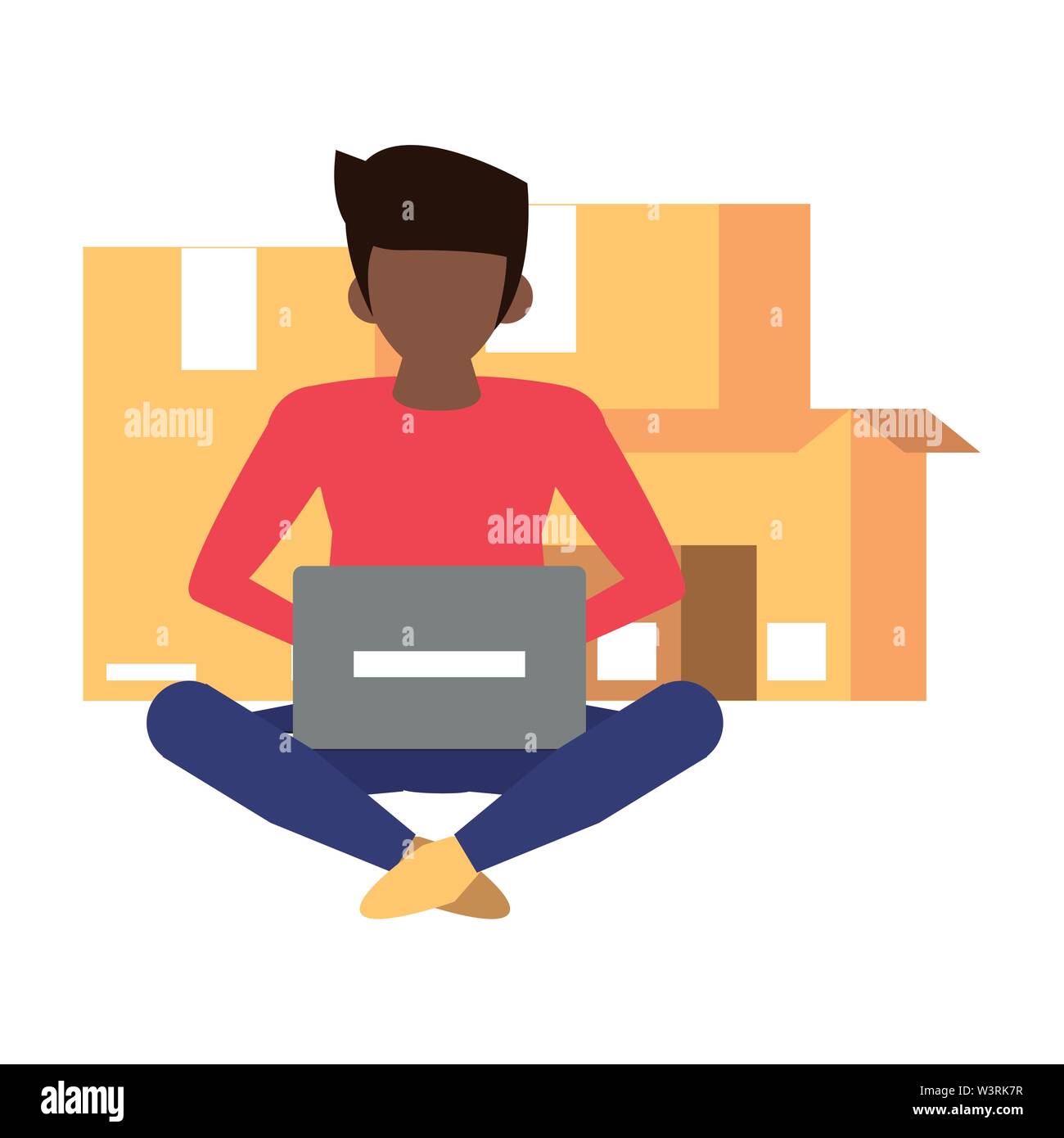 man using laptop computer cartoon Stock Vector Image & Art - Alamy