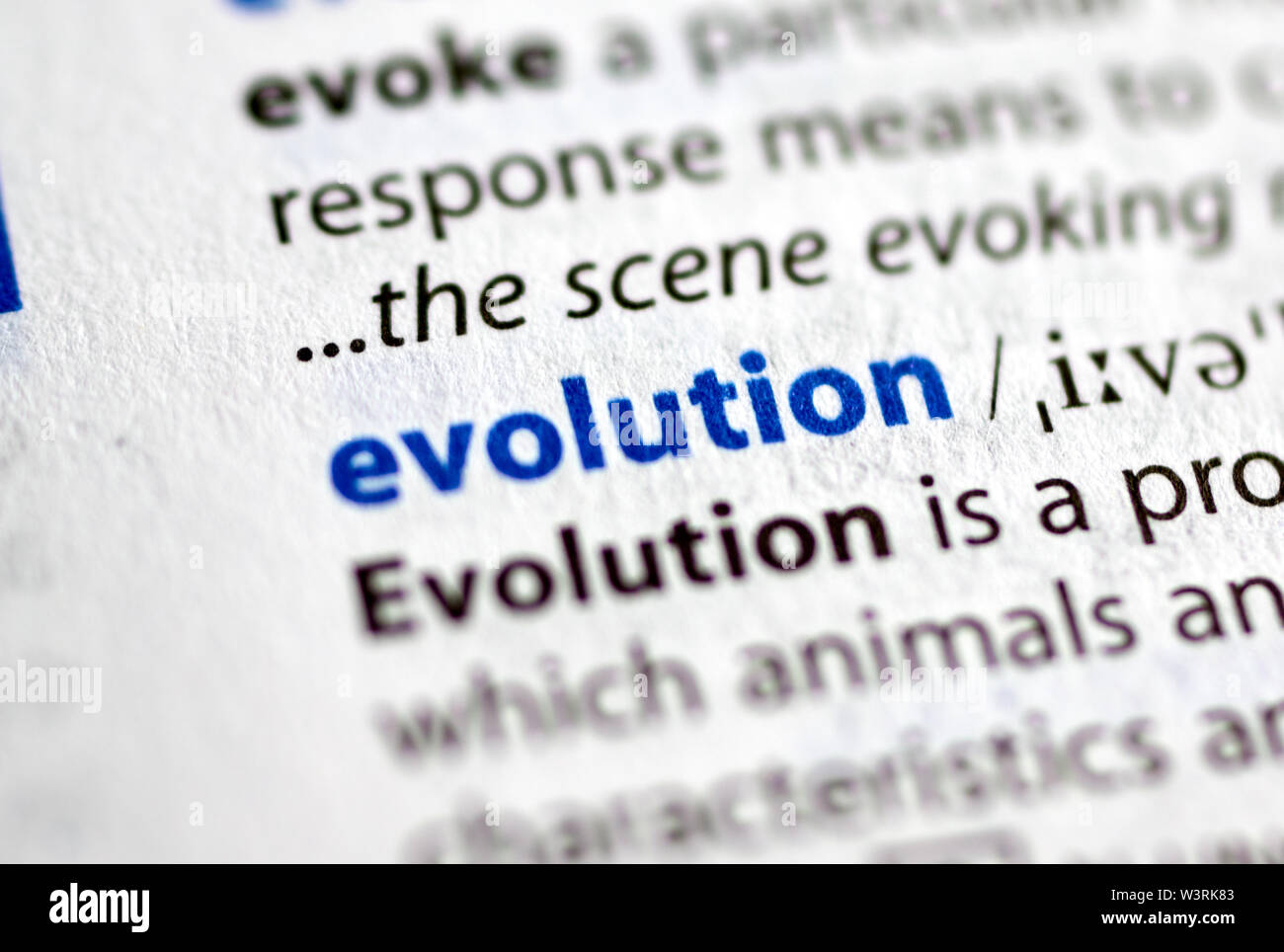 MONTREAL, CANADA - JULY 17, 2019: word evolution in a dictionay with ...