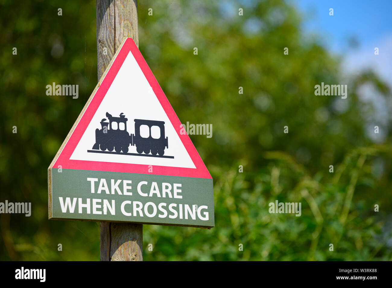 Trains railway safety signage hi-res stock photography and images - Alamy