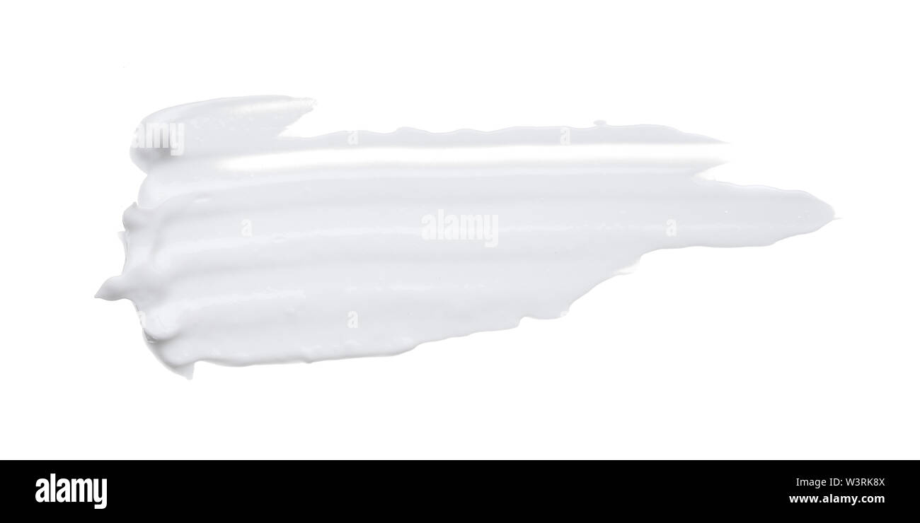 White smear and texture made with face clay or cream isolated on white ...