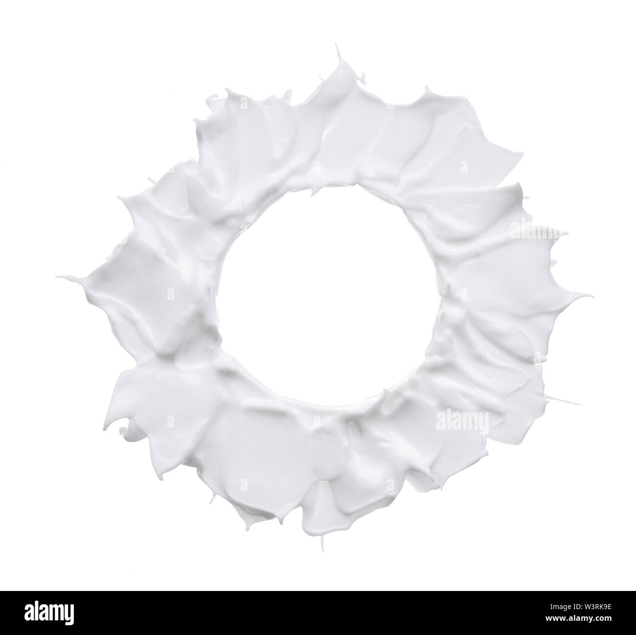 White smear and texture made with face clay or cream isolated on white ...