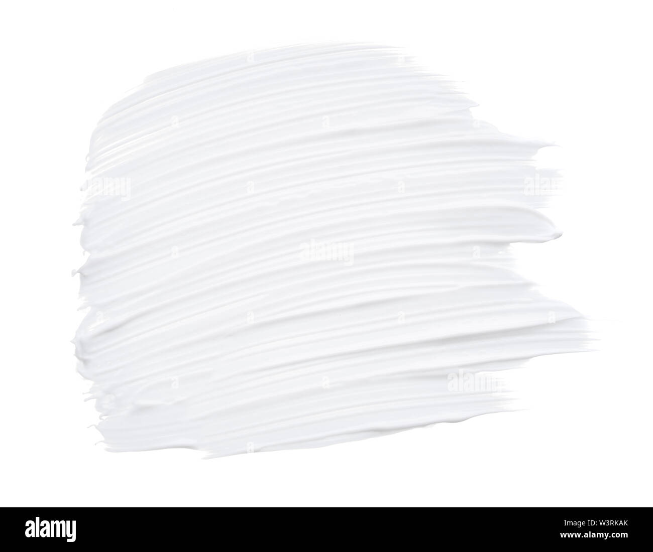 White smear and texture made with face clay or cream isolated on white ...