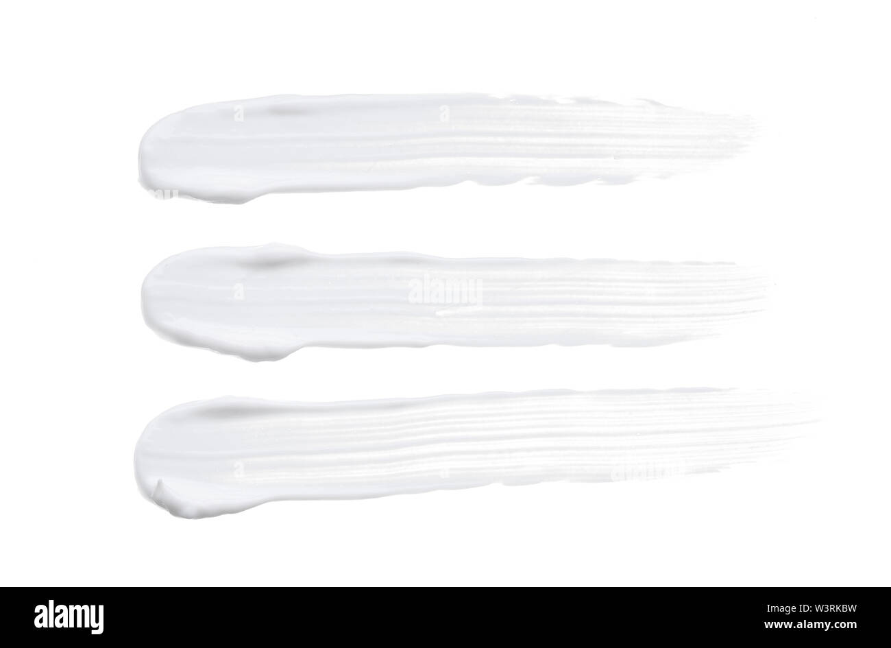 White smear and texture made with face clay or cream isolated on white ...