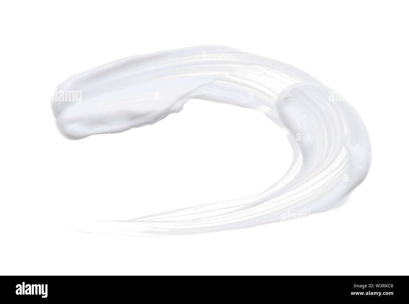 White smear and texture made with face clay or cream isolated on white ...
