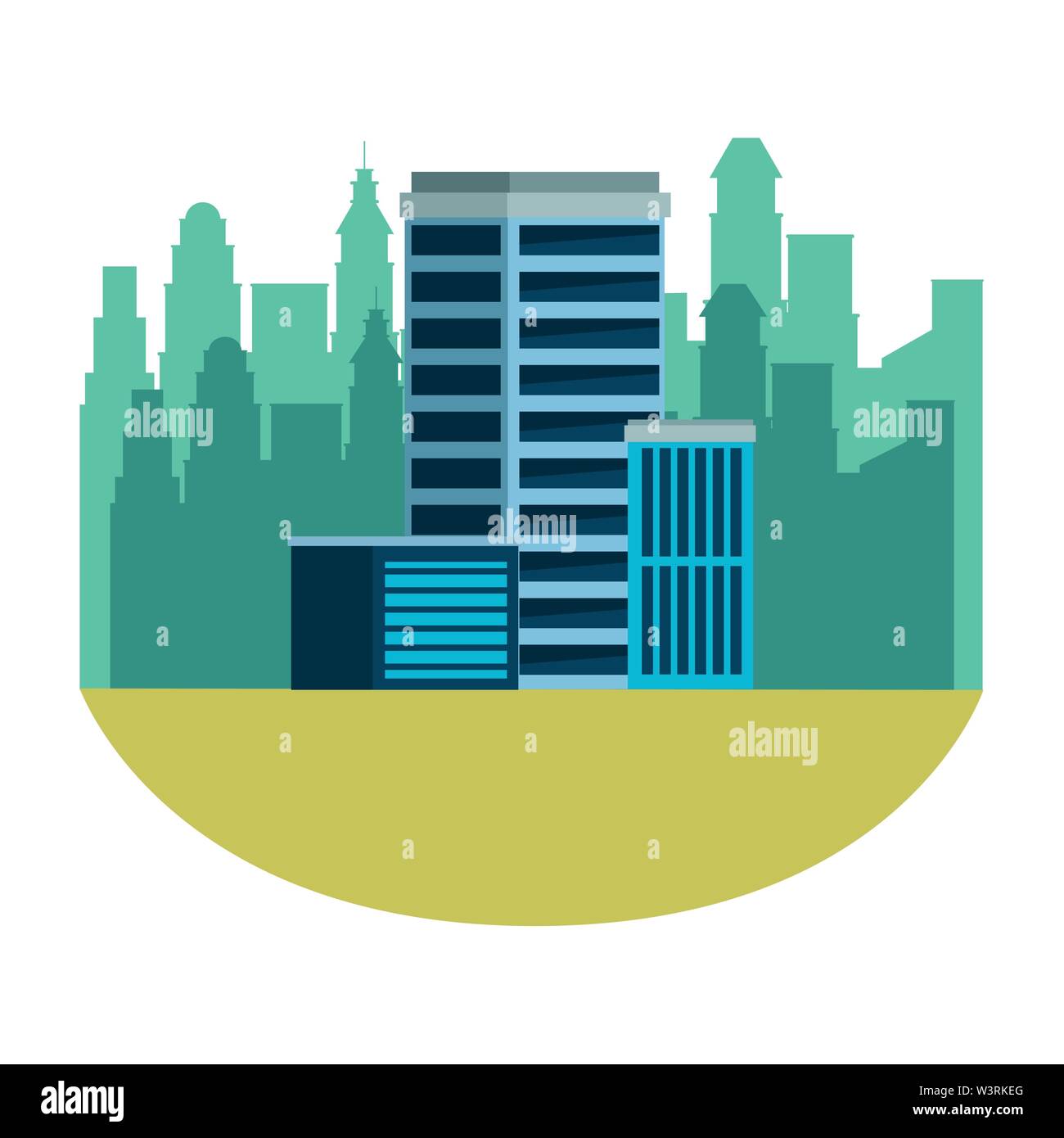 urban buildings construction properties cartoon Stock Vector Image ...