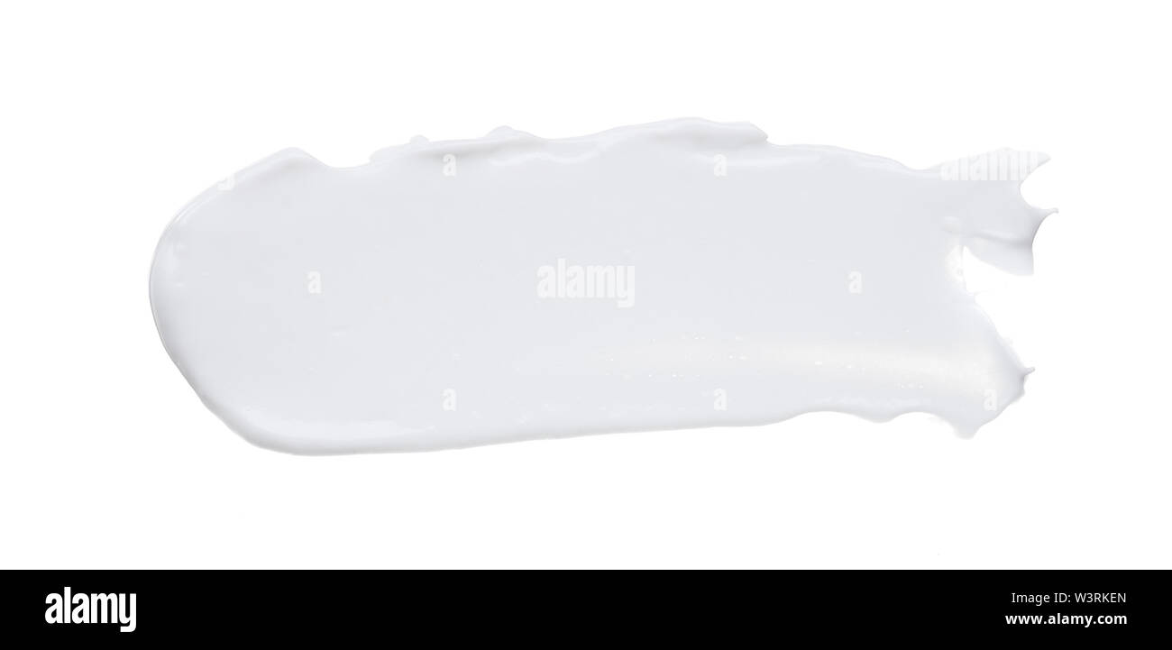 White smear and texture made with face clay or cream isolated on white ...