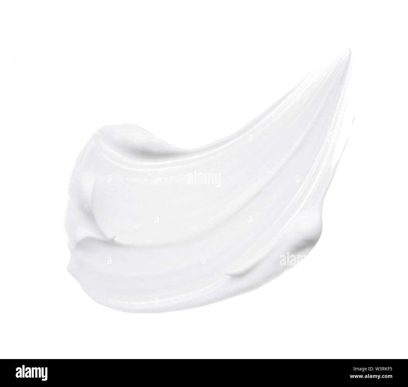 White smear and texture made with face clay or cream isolated on white ...