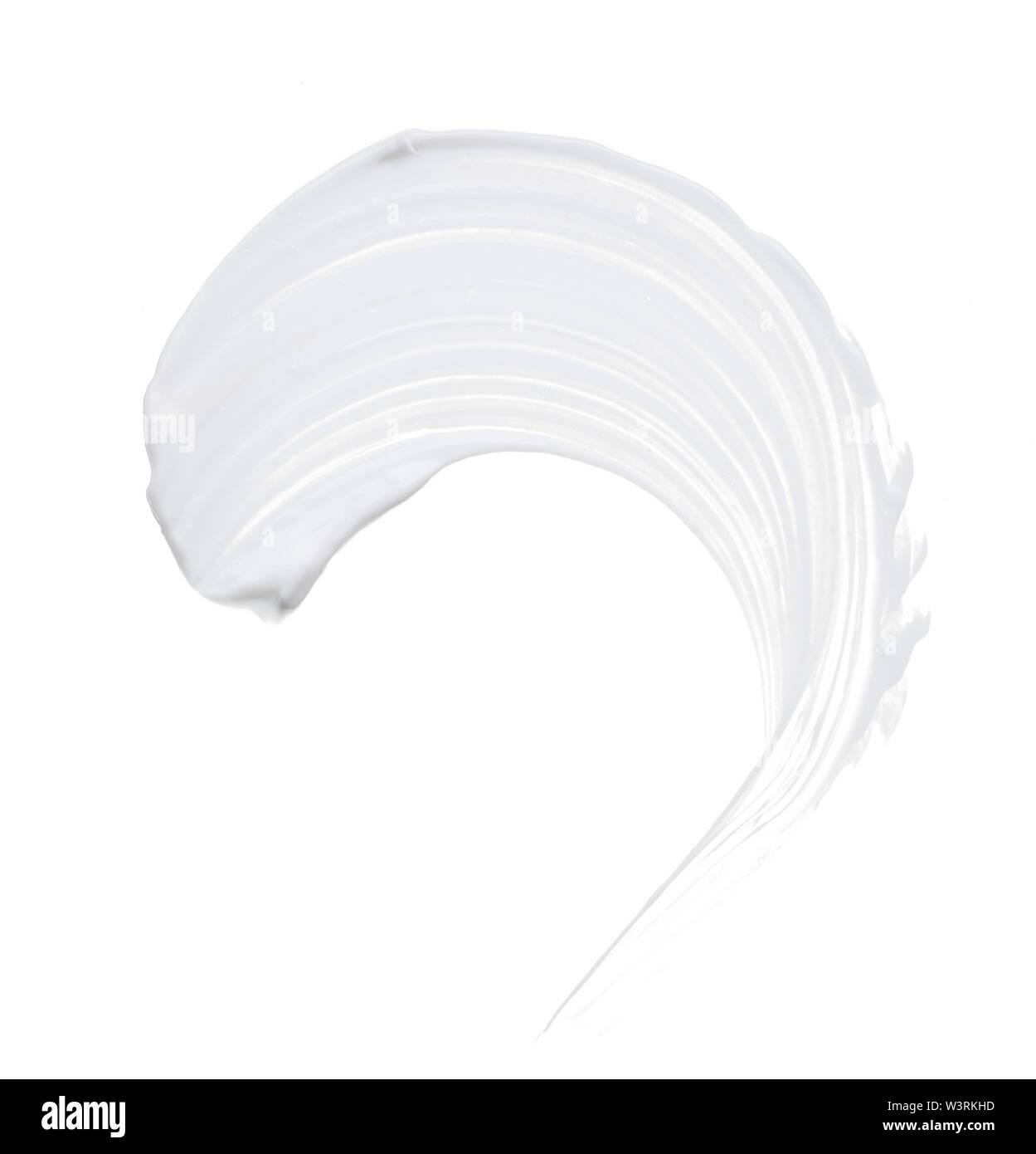 White smear and texture made with face clay or cream isolated on white ...