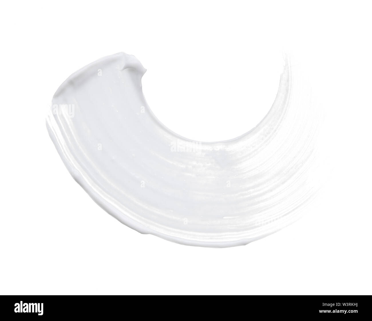White smear and texture made with face clay or cream isolated on white ...