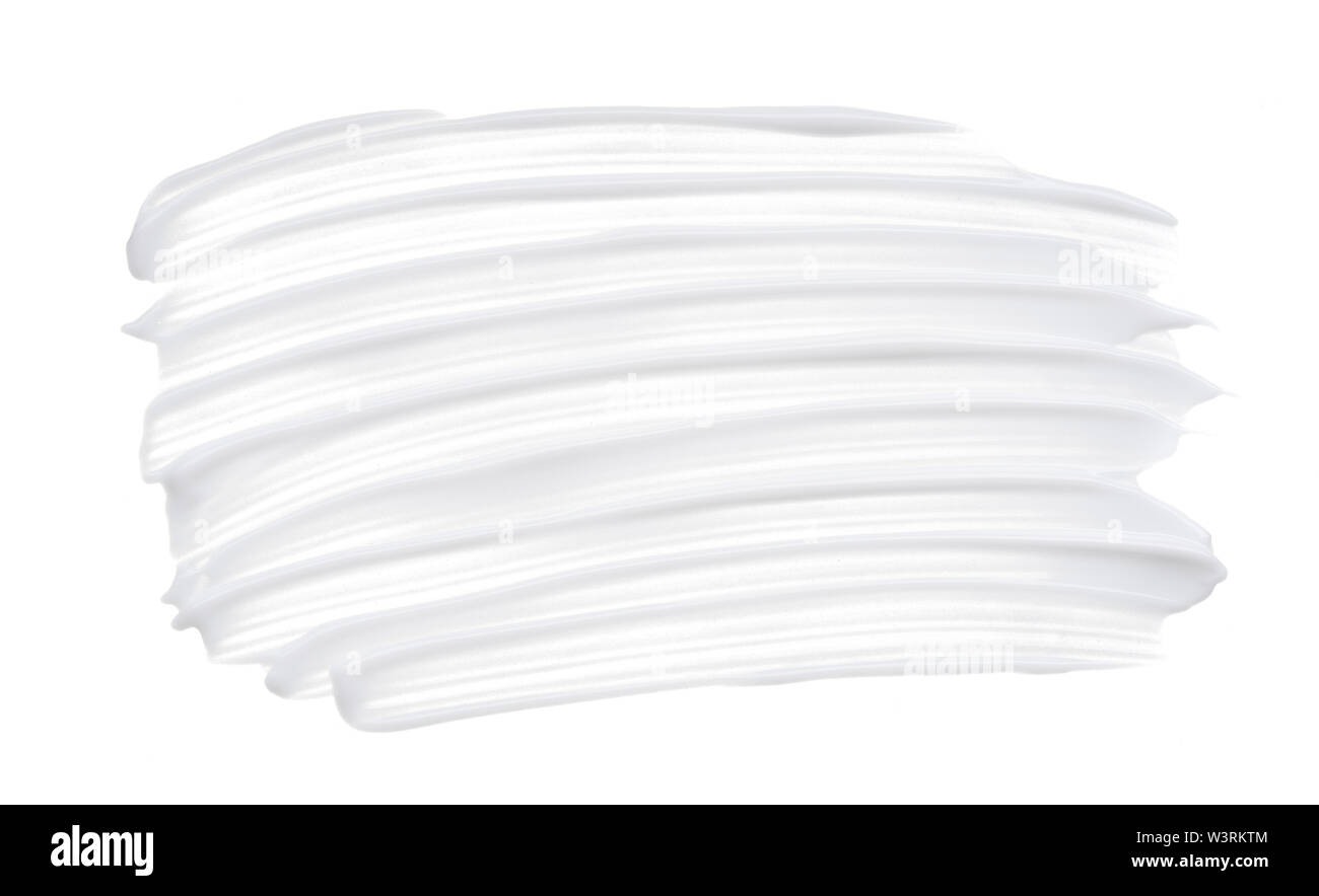 White smear and texture made with face clay or cream isolated on white ...