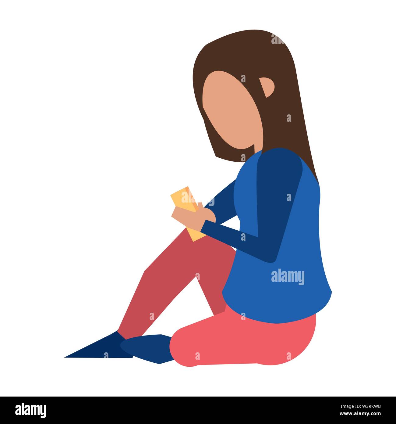 woman using smartphone technology cartoon Stock Vector Image & Art - Alamy