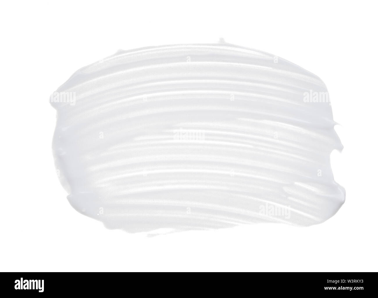 White smear and texture made with face clay or cream isolated on white ...