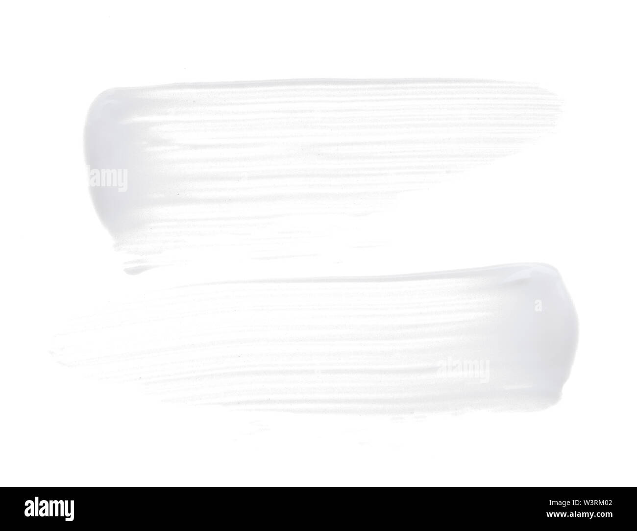 White smear and texture made with face clay or cream isolated on white ...