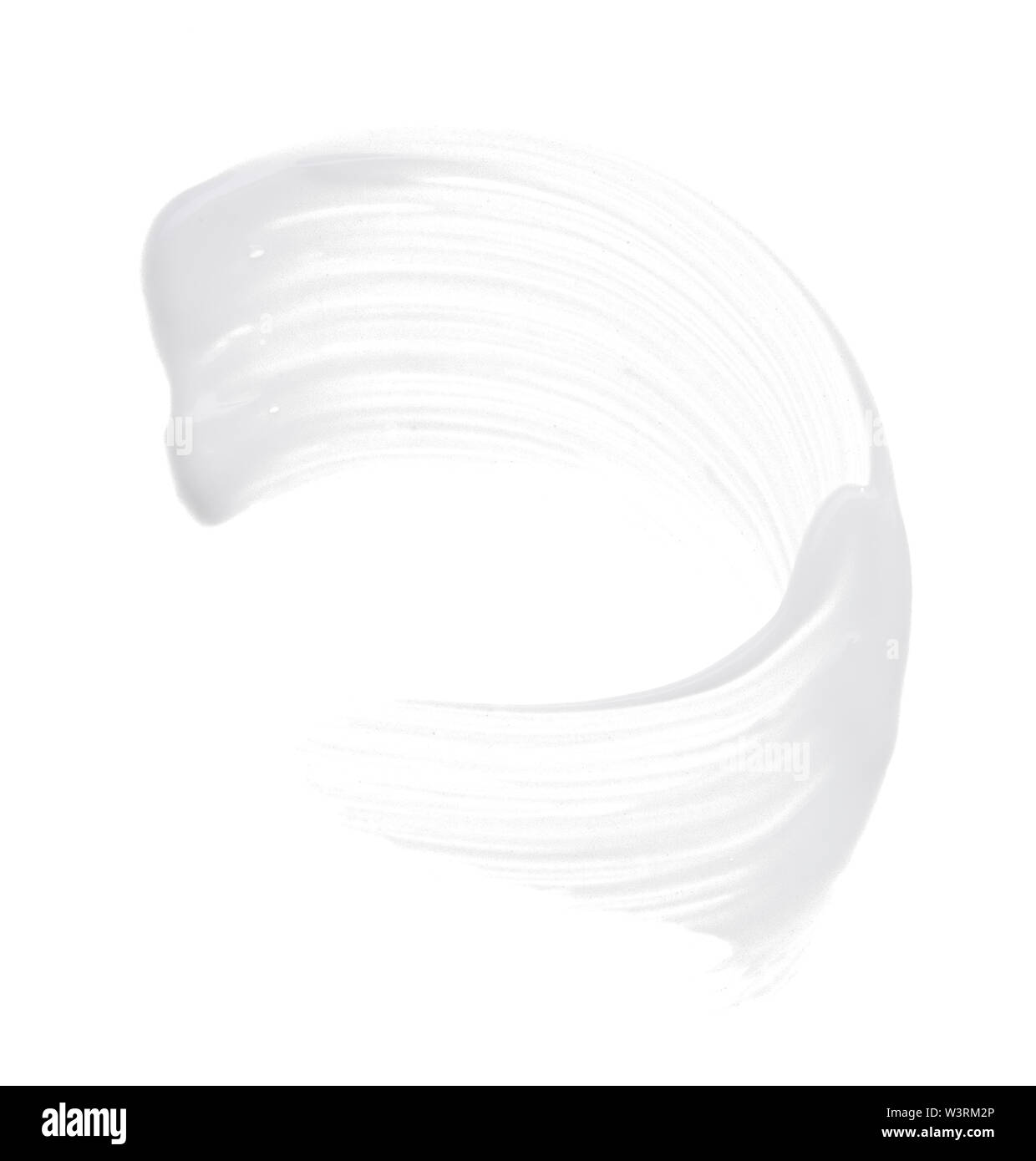 White smear and texture made with face clay or cream isolated on white ...