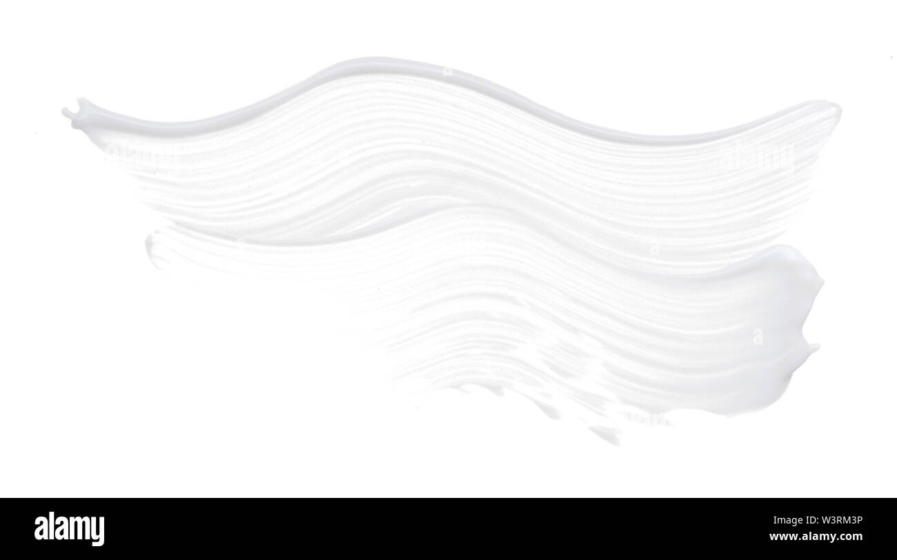 White smear and texture made with face clay or cream isolated on white ...