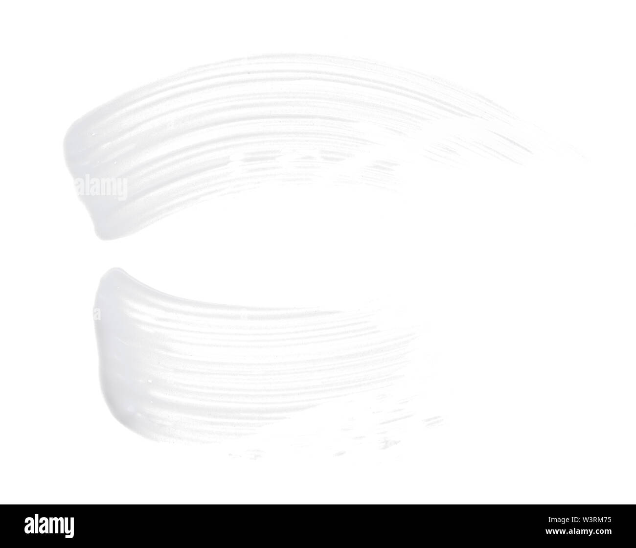 White smear and texture made with face clay or cream isolated on white ...