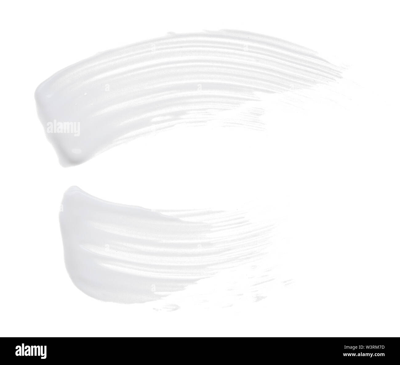 White smear and texture made with face clay or cream isolated on white ...