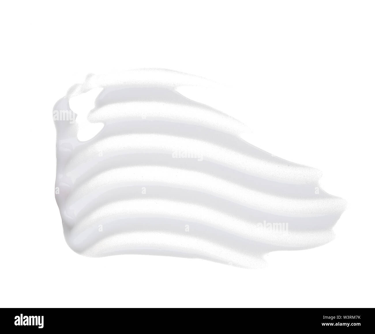 White smear and texture made with face clay or cream isolated on white ...