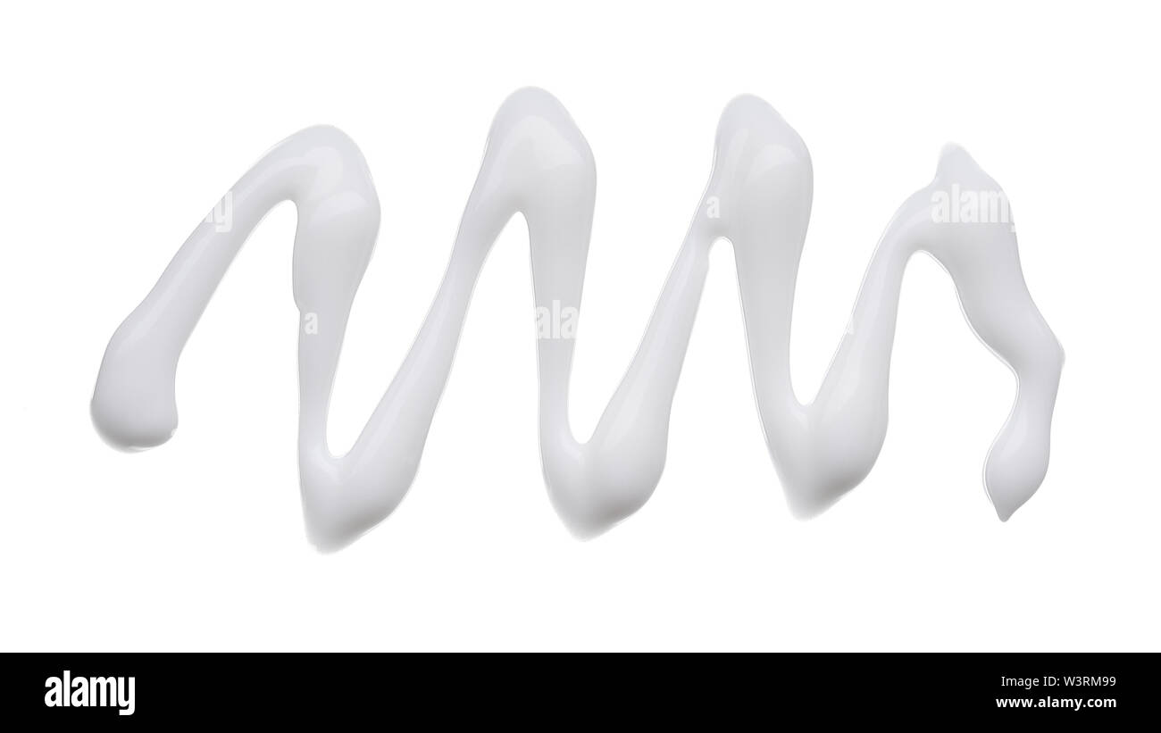 White smear and texture made with face clay or cream isolated on white ...