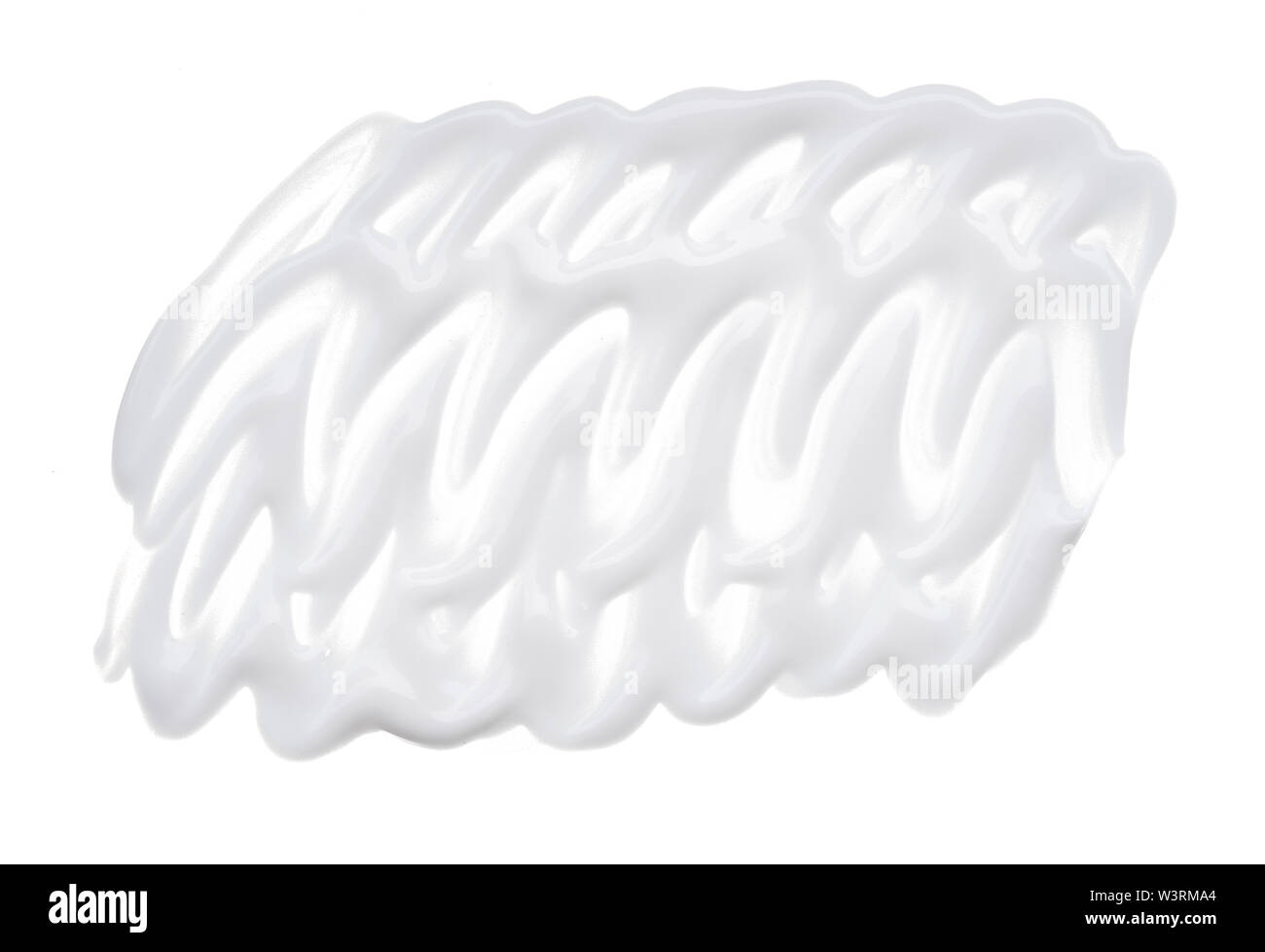 White smear and texture made with face clay or cream isolated on white ...