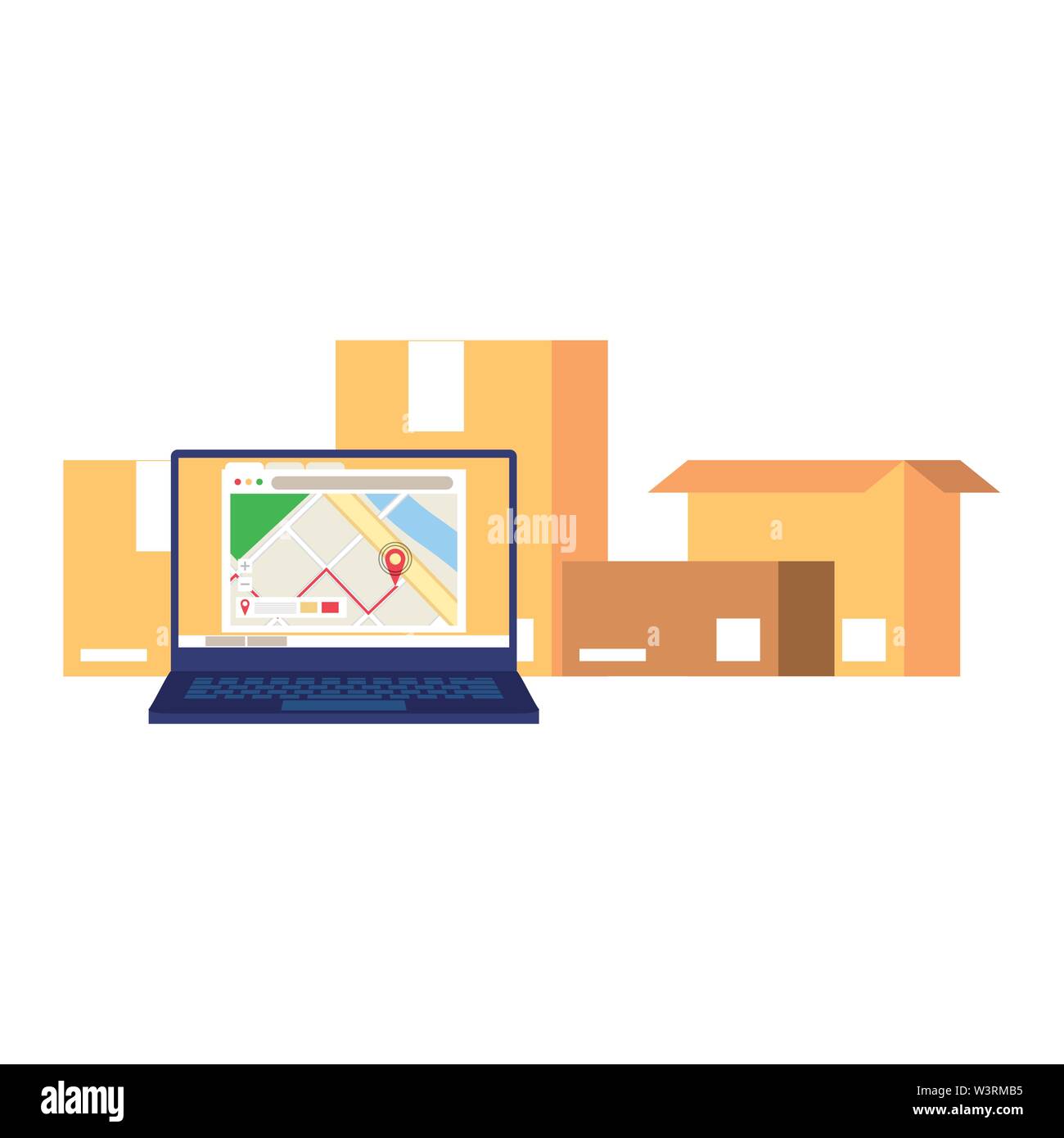 logistic and delivery shipping cartoon Stock Vector Image & Art - Alamy