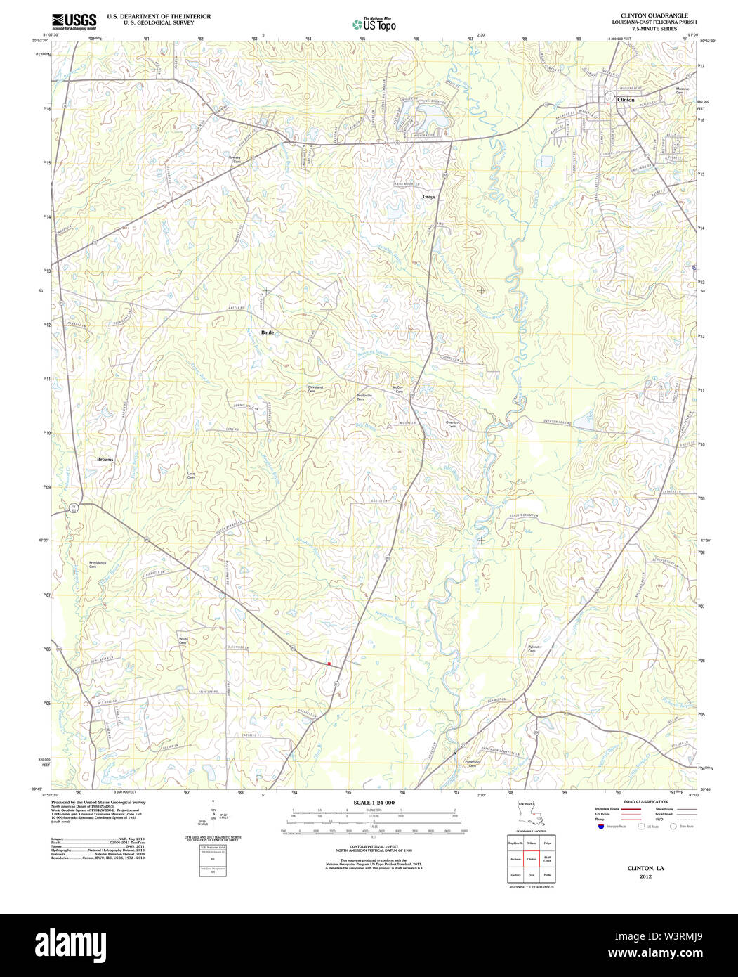 Clinton louisiana map hi-res stock photography and images - Alamy