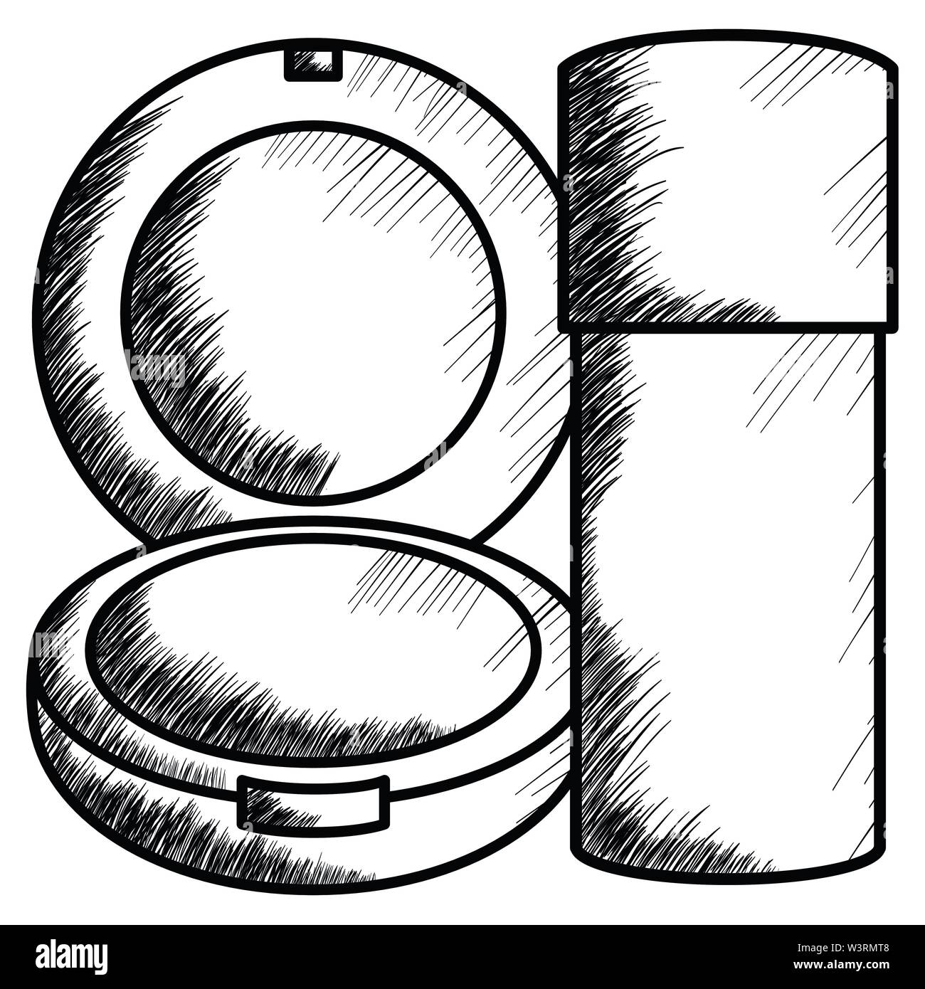 blush and bottle make up drawing icon vector illustration design Stock ...