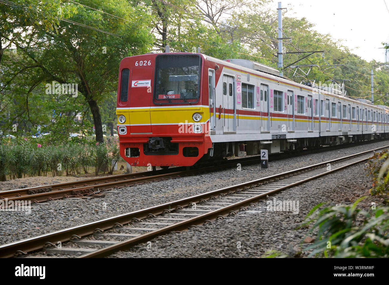 mass transportation, electrical city commuter train in Jakarta ...