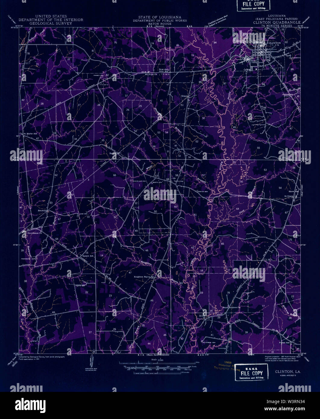 Clinton louisiana map hi-res stock photography and images - Alamy