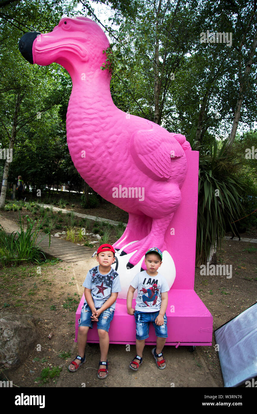 July 16th 2019. Extinction Rebellion at Waterloo Gardens. Two young ...