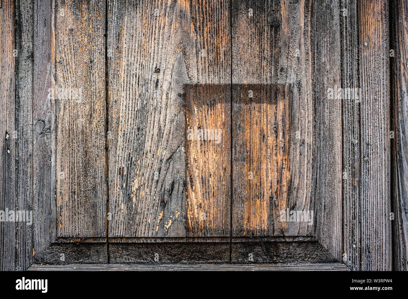 Background of old wooden boards with convex insert and wood. Wood ...