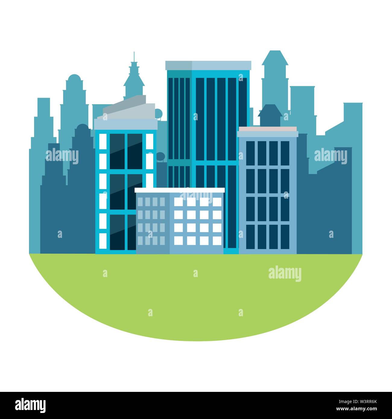 urban buildings construction properties cartoon Stock Vector Image ...