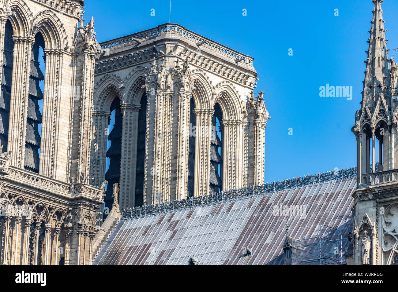 Notre Dame de Paris Cathedral, Towers on west facade, Paris, France ...