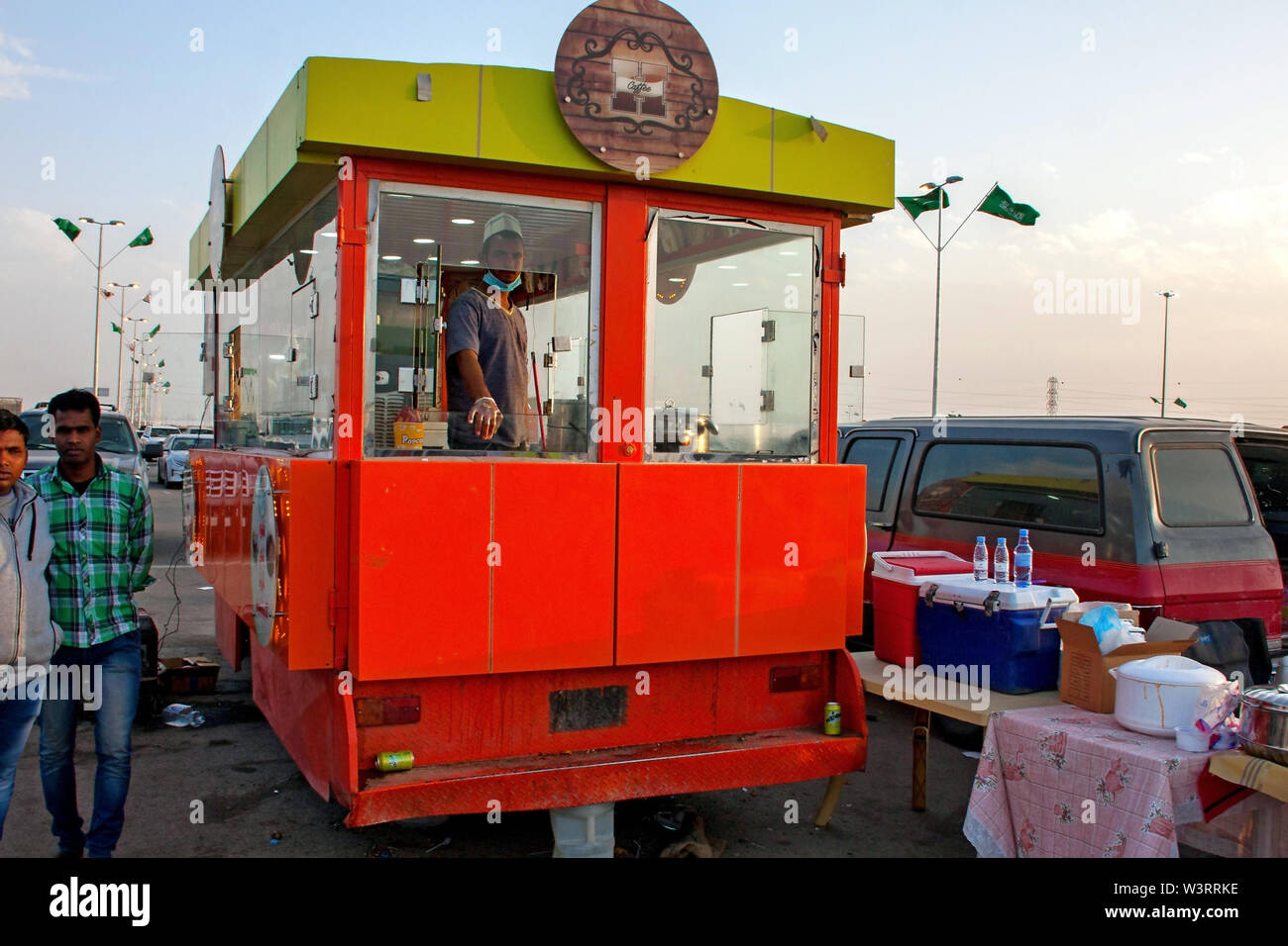 A fast-food kiosk on the bazaar market near the Janadriyah Festival ...