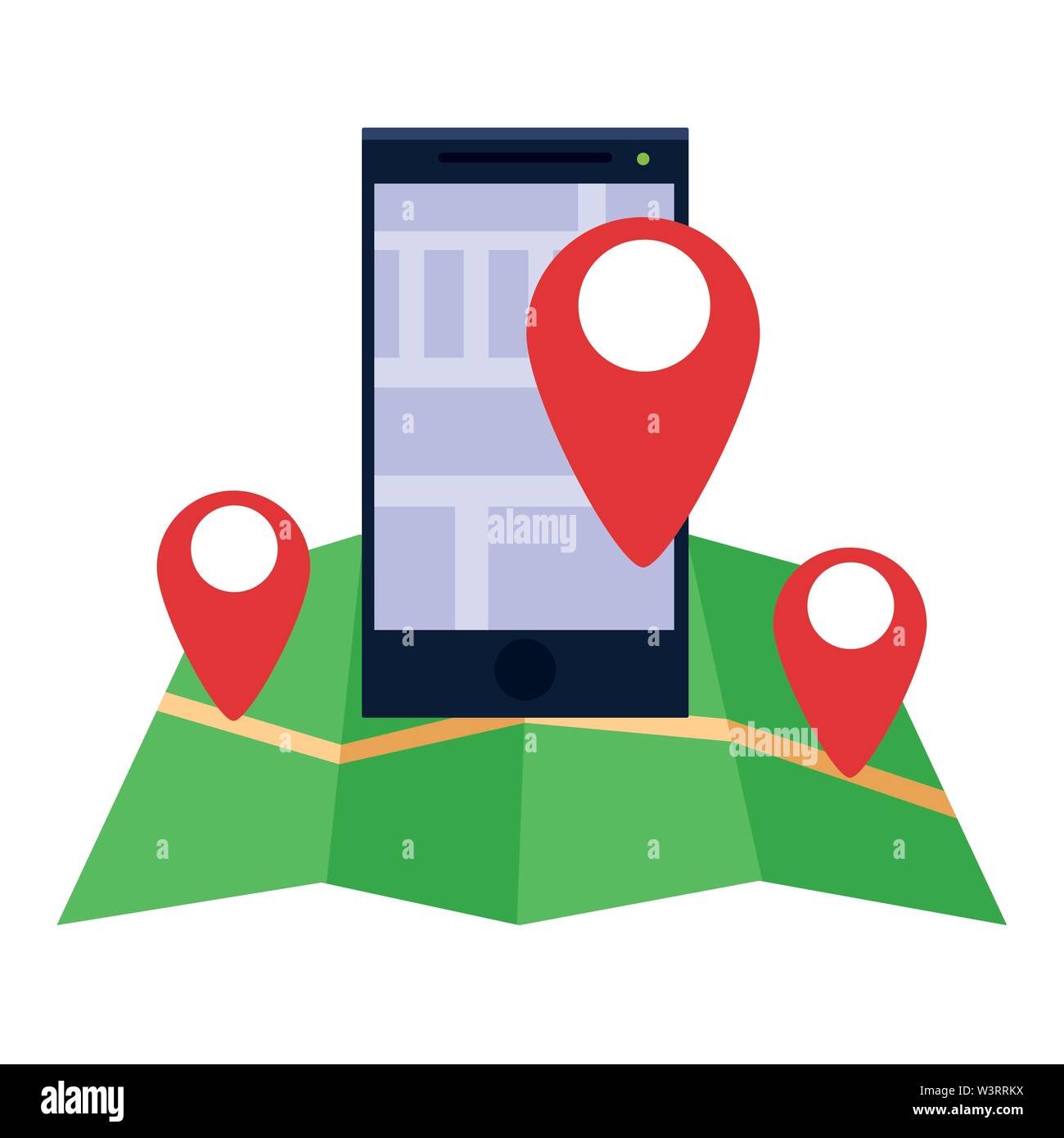 smartphone mobile technology device cartoon Stock Vector Image & Art ...