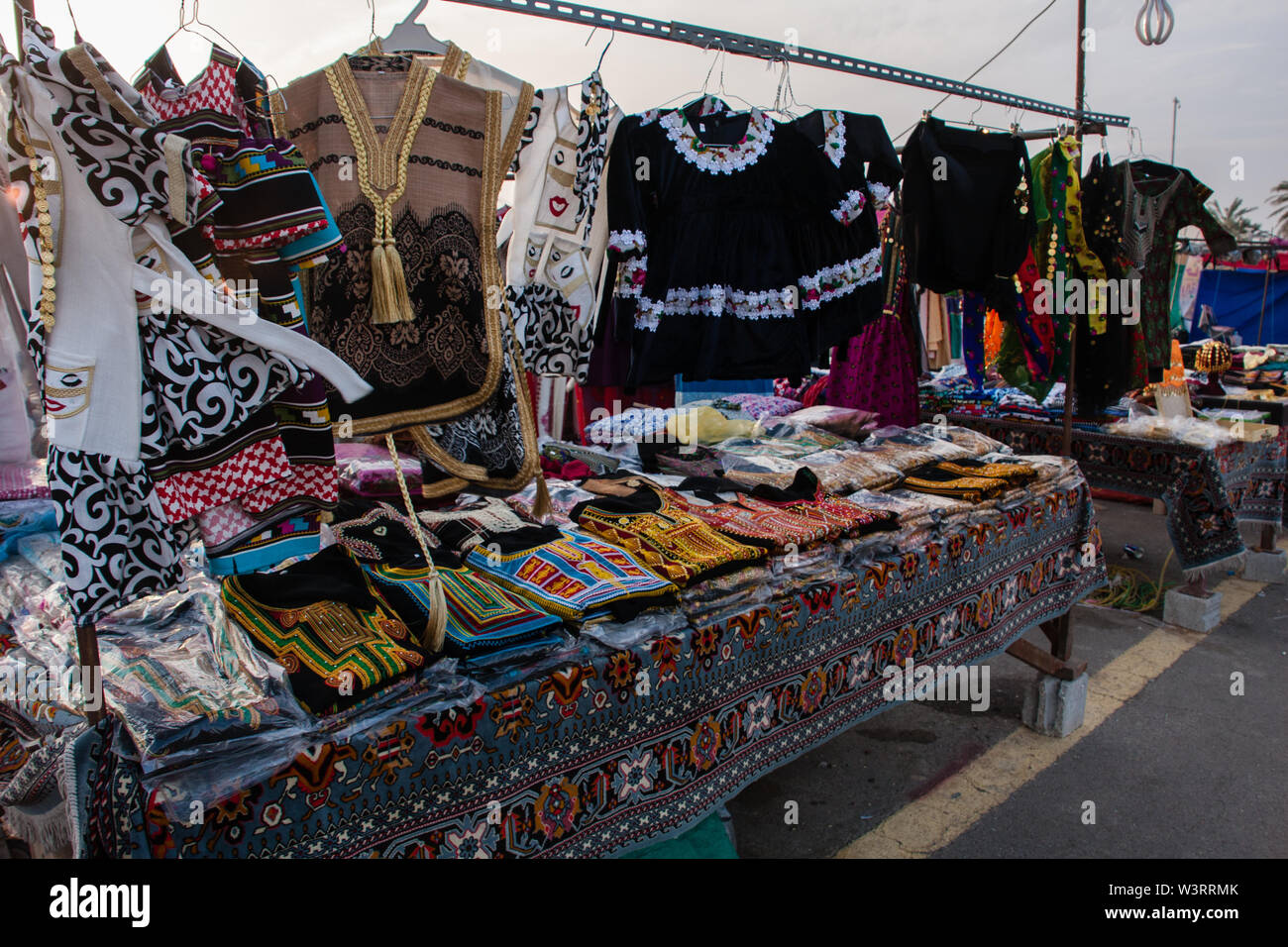 Traditional ornate Arab female clothing on the bazaar market Stock ...