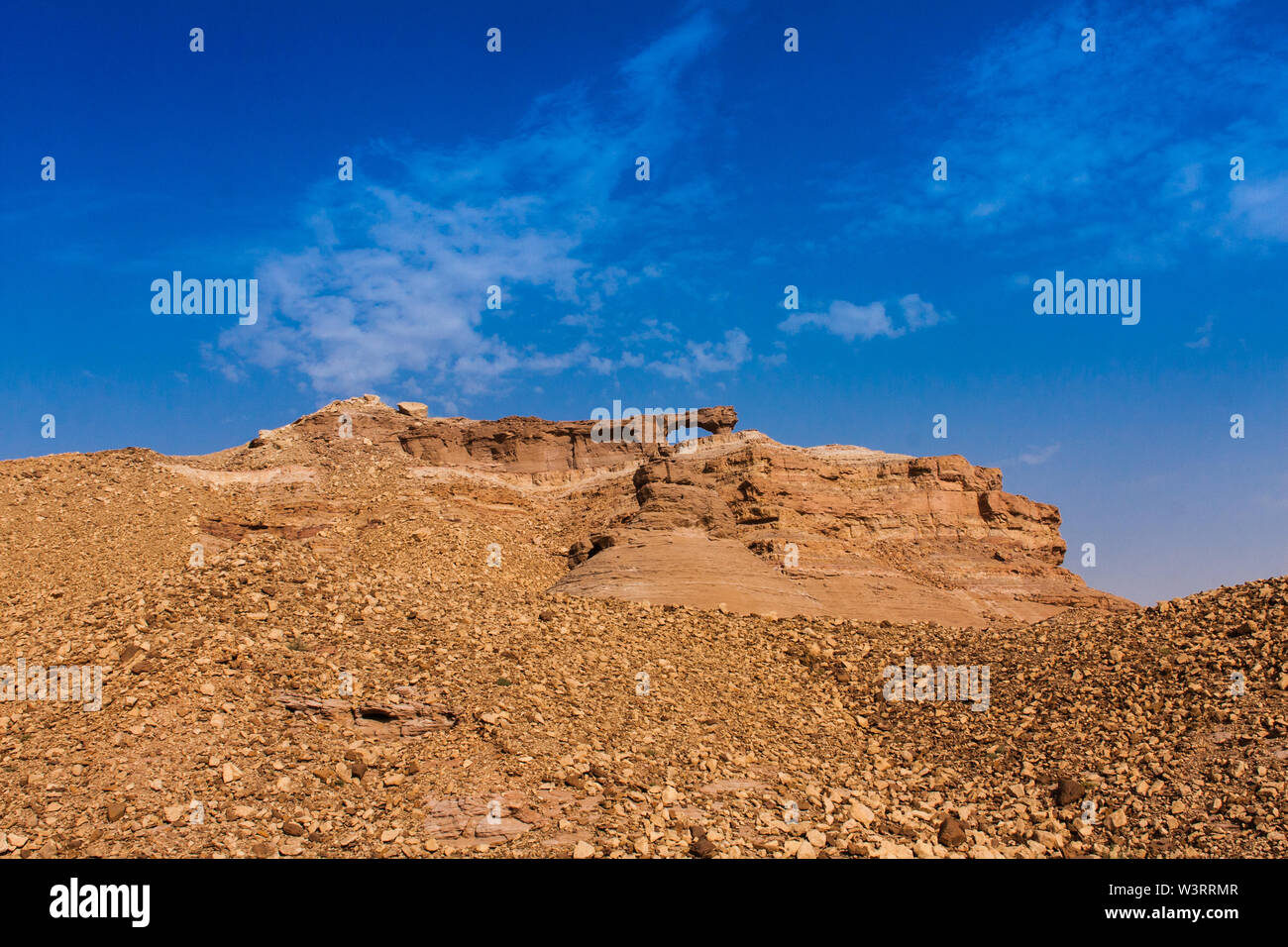 The Natural Arch of Riyadh, a low-angle view from the foothills Stock ...