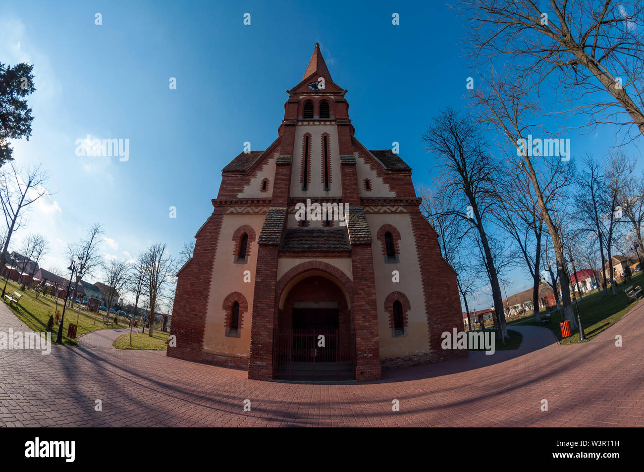 Fisheye view of a reformed church built in 1897 Stock Photo - Alamy