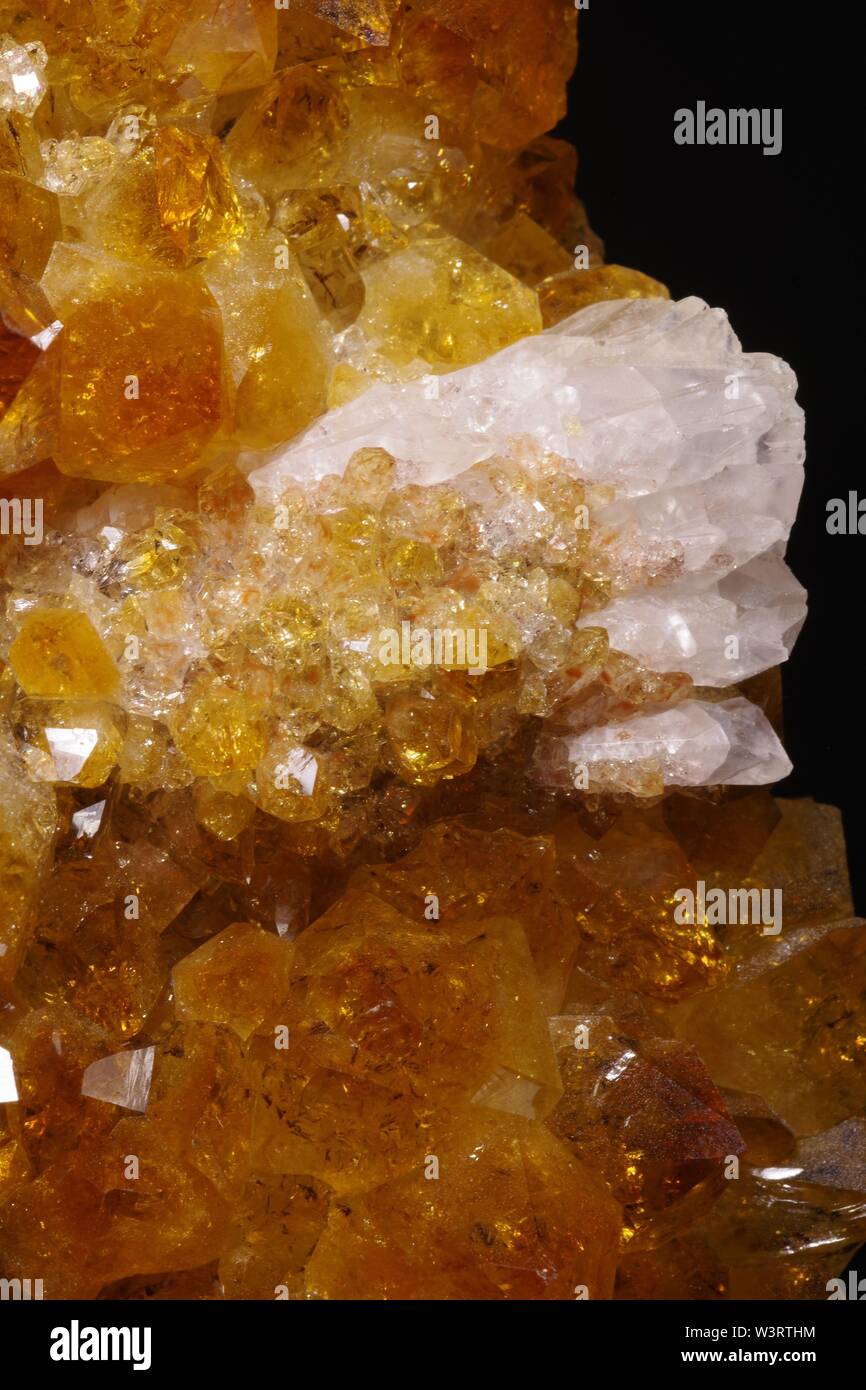 Macro Photo of Citrine, a Variety of Quartz, Orange Display Crystal ...