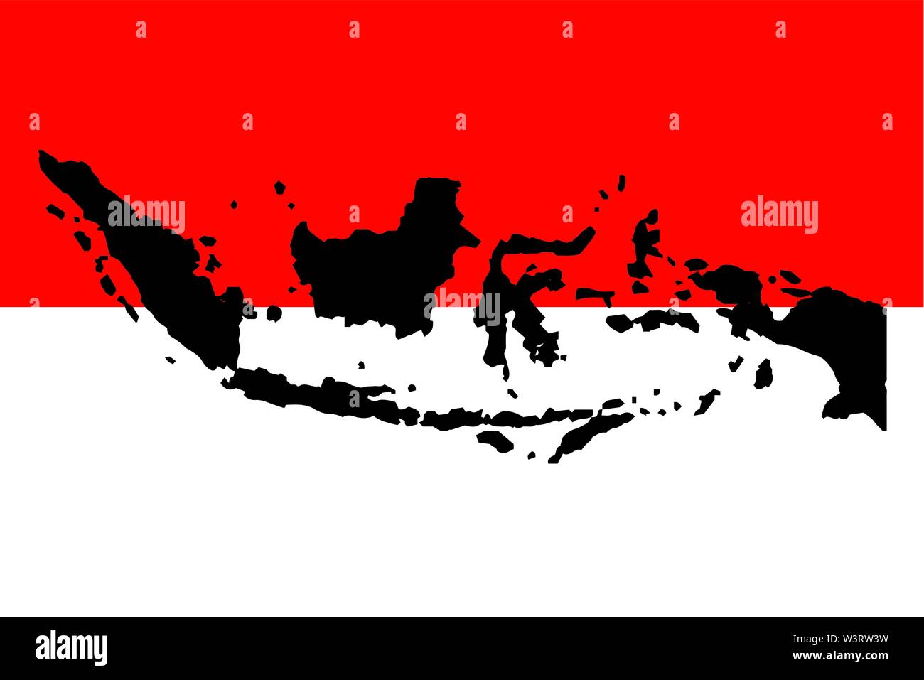 National Flag Os The Country Of Indonesia In Red And White Stripes With