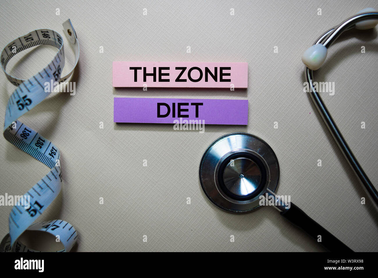 The Zone Diet text on Sticky Notes. Top view isolated on office desk ...