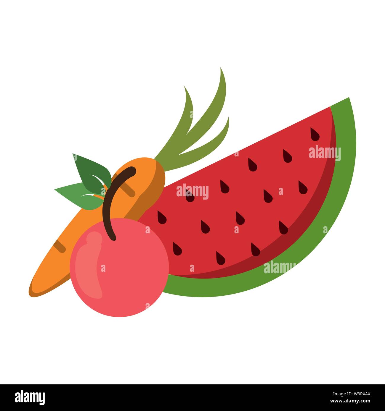 fruits fresh delicious healthy cartoon Stock Vector Image & Art - Alamy