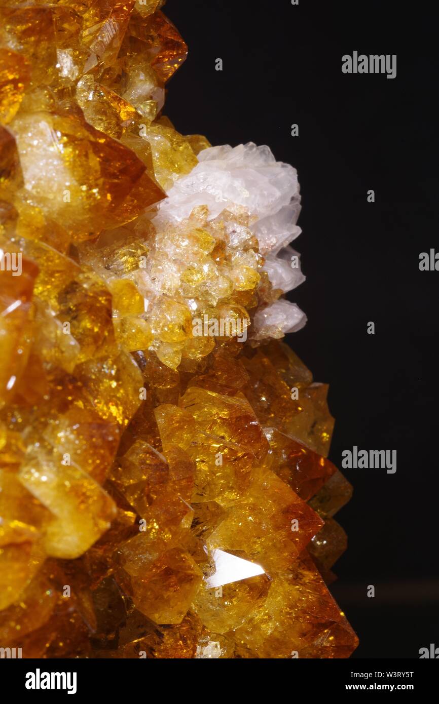 Macro Photo of Citrine, a Variety of Quartz, Orange Display Crystal ...