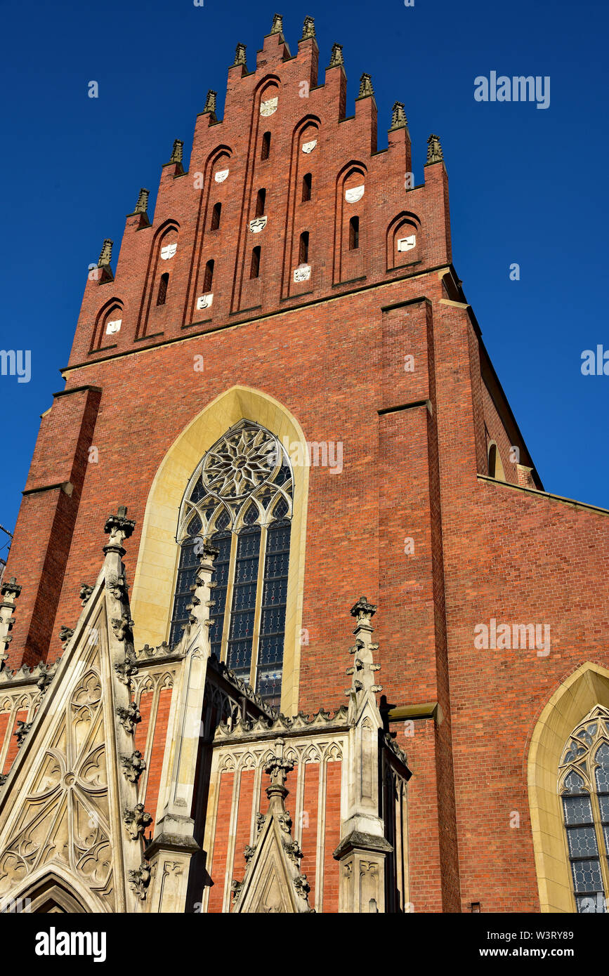 The Dominican Church of the Holy Trinity rises into the blue sky ...