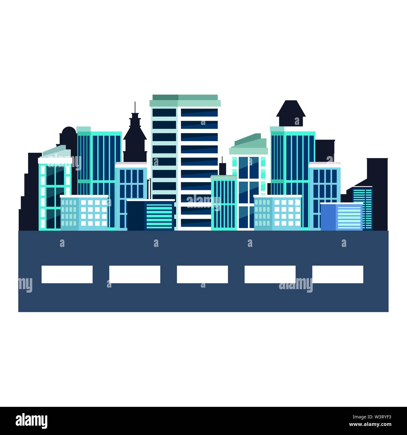 urban buildings construction properties cartoon Stock Vector Image ...