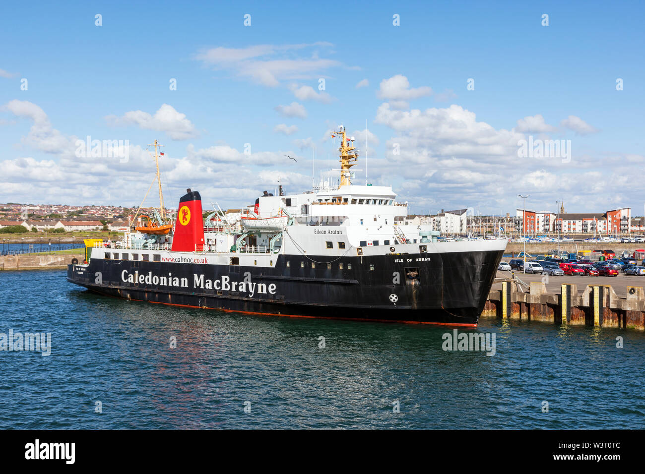 Caledonian MacBrayne ship Isle of Arran, berthed at Ardrossan pier ...