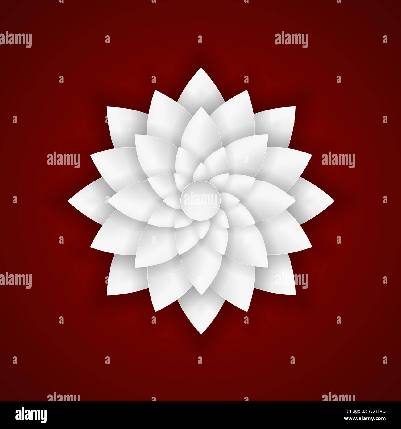 Paper flower on red background. Vector illustration Stock Vector Image ...