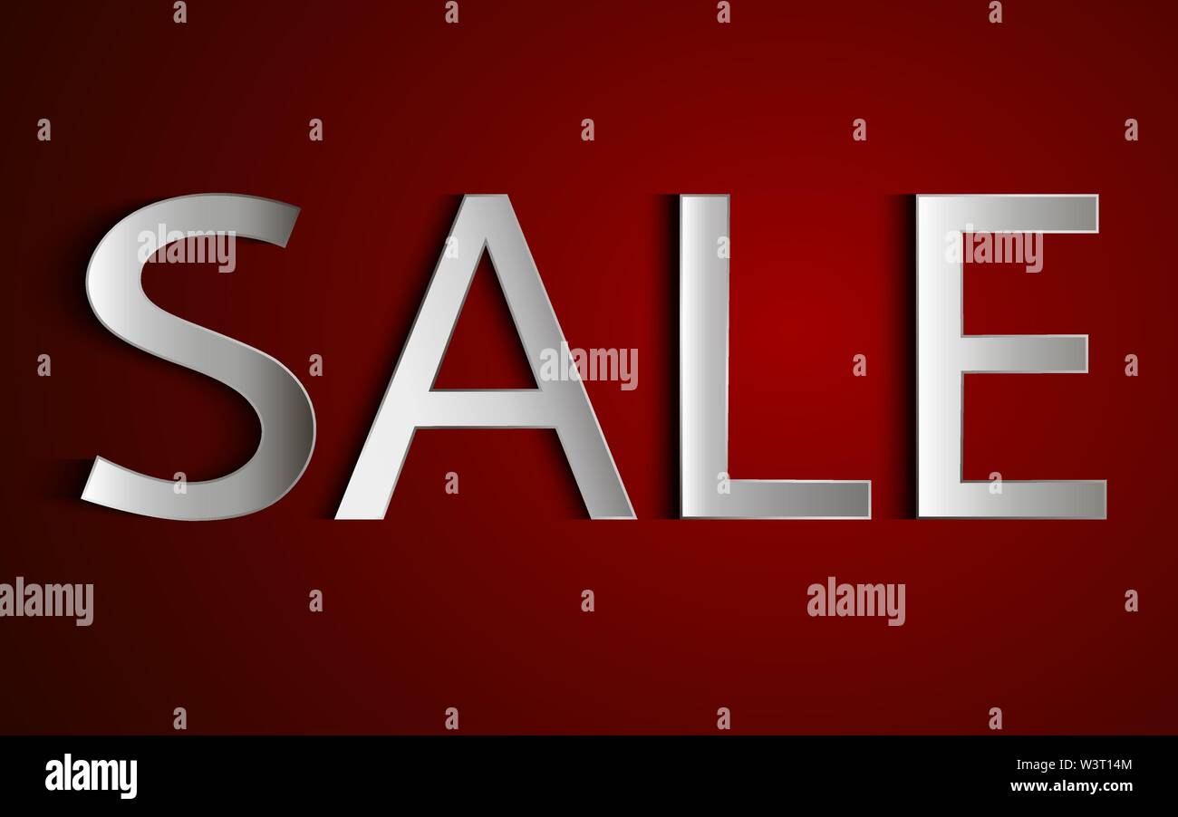 White sale sign over red background. Vector illustration Stock Vector ...