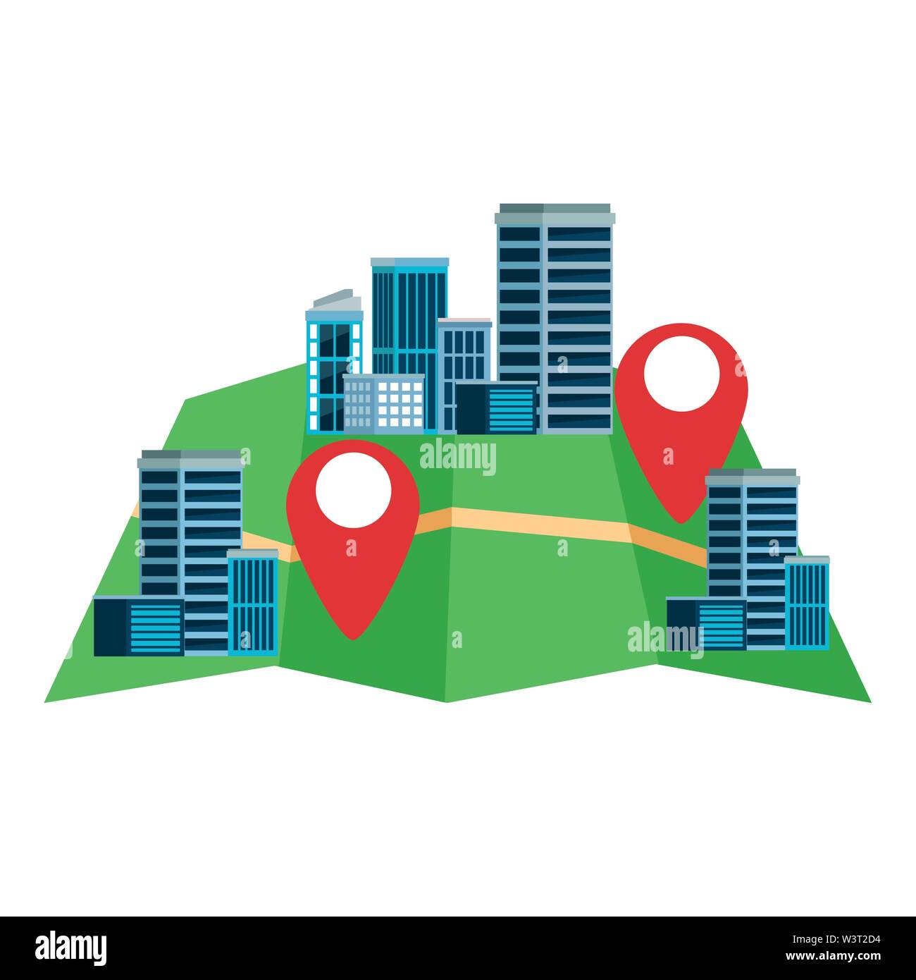 urban buildings construction properties cartoon Stock Vector Image ...